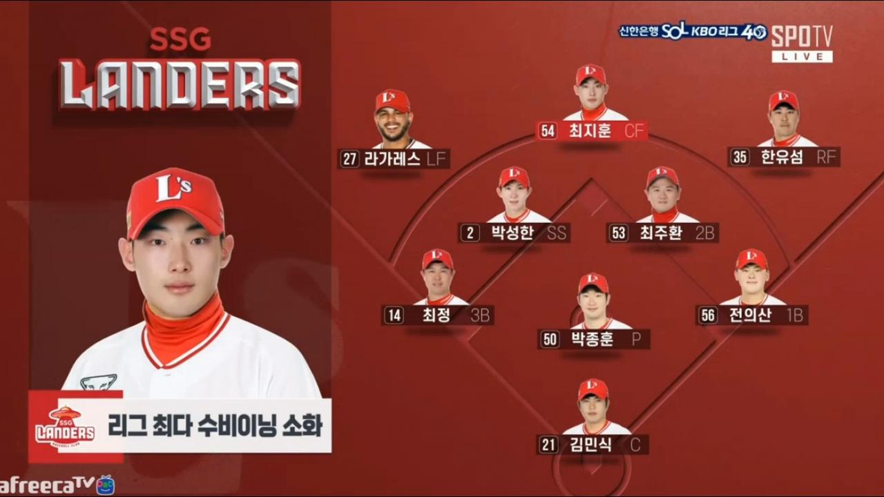 KBO리그 SSG:키움 LIVE 프로야구 인천 에스에스지 랜더스 | SOOP VOD