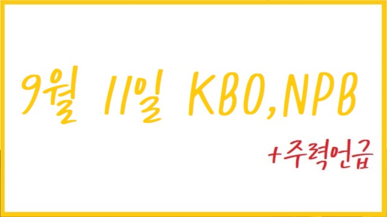 🔥9월 11일 KBO,NPB 프리뷰 (주력언급있음)🔥 #스포츠분석욱하는형문타로떼라다 | SOOP VOD