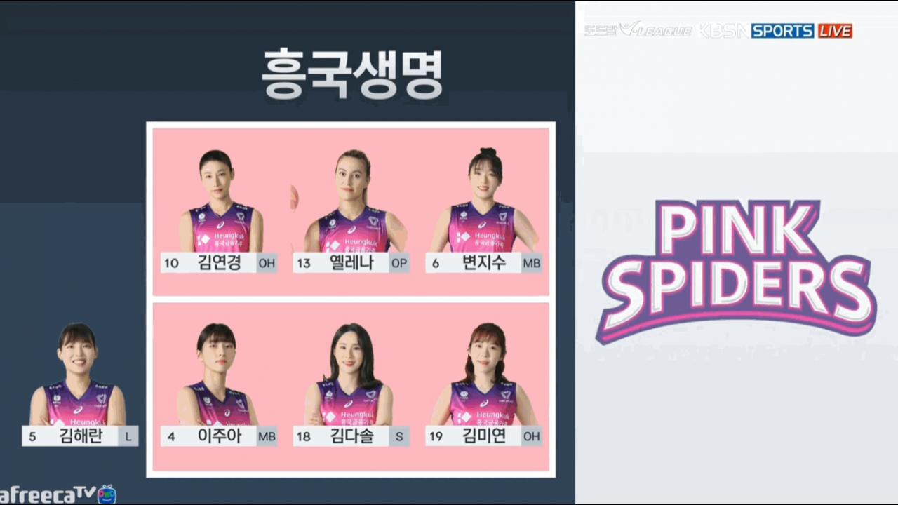 V-리그 흥국생명:GS칼텍스 1세트~3세트 LIVE 여자프로배구 인천 흥국생명 핑크스파이더스 김연경 | SOOP VOD