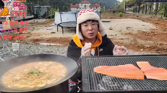 대왕통연어숯불구이 And 달래된장찌개 And 달래장 And 구이김 시골밥상 시골 전남 여수 순천 먹방 쿡방 힐링 Soop Vod