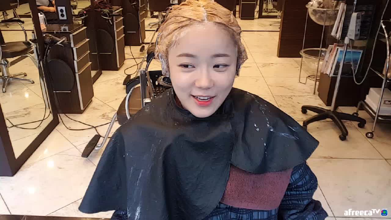 Bj한나애쉬브라운으로탈색하기미용실방송 아프리카tv Vod