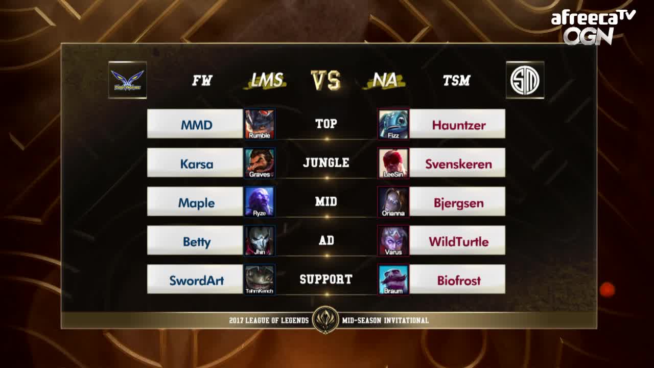 [SKT vs TSM] 2017 LoL MSI 그룹 스테이지 | SOOP VOD