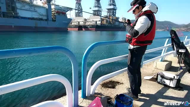 거제 느태 방파제 뜰채 쓰러 가용 바다낚시 찌흘림 감성과 낭만 아프리카tv Vod