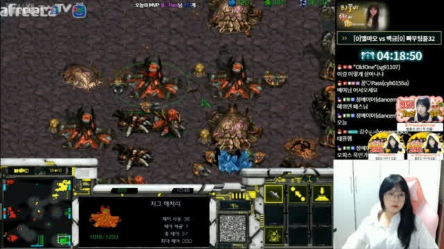 올랜덤 프로리그♥ 인나세나보라최하니 Vs 또봉순나비데인티띤띤 스타여캠 284일차 스타크래프트 게임 아프리카tv Vod