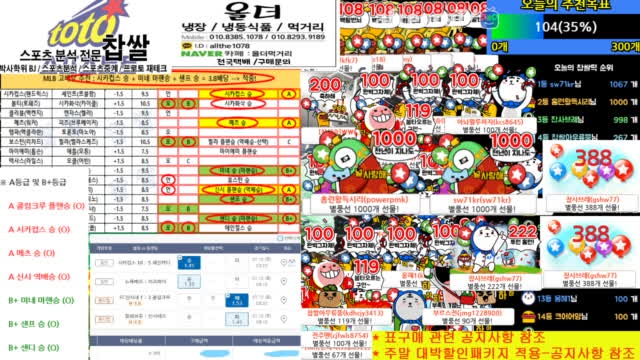 Mlb 싹다 올킬 44배38배 적중 A 및 B등급 6경기 싹다 적중 찹쌀의 스포츠분석해외축구전문야구