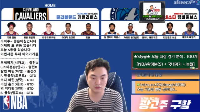 S등급 On 해축 출발좋고~ Nba 가즈아 이번 Nba시즌 S등급 무패 스포츠분석 느바 해축 現와이즈분석위원 분석