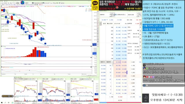 (수) 주식 소통 방송 / 9월 FOMC 시작 (20~21) / 주식-선물옵션 시장해설 / 주식 동호회 [You종구-1029일] | SOOP VOD