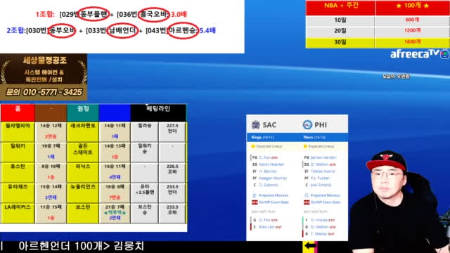 5.4배 적중![국내 올킬]★NBA 4연승 도전!★ NBA 최종본{스포츠분석} | SOOP VOD