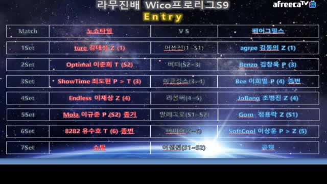 라무진배 Wico프로리그S9 21경기 노쇼타임 vs 베어그릴스 | SOOP VOD