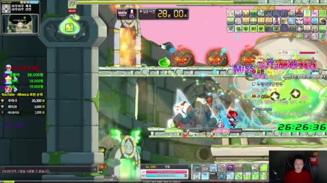 리부트 육성 21일차 노방종 룰렛 유니온 제논 200 사냥 모자 쿨감띄우기 메이플스토리 Soop Vod