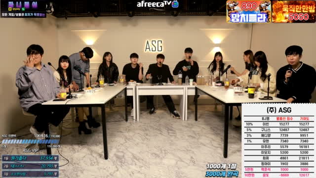 Asg 2기 춤노래 크루 리액션의 신 희찌x응또x구니스x유현x정아이x락준석x김치즈x이모지x에디양x이빈x이주리 노래라이브