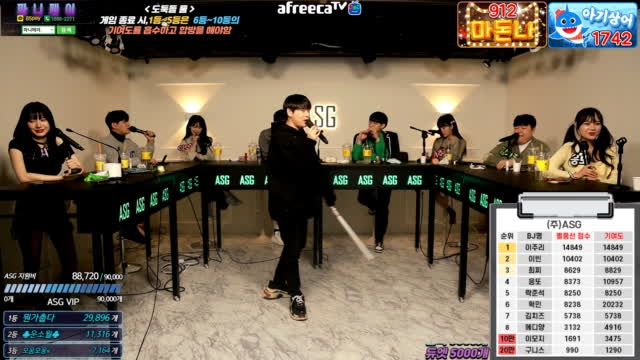 Asg 2기 춤노래 크루 도둑들 노예권을 획득하라 희찌x응또x구니스x락준석x김치즈x이모지x에디양x이빈x이주리 노래라이브