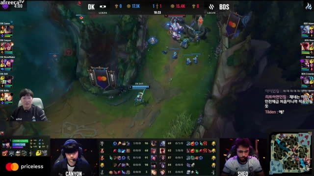 이상호 역대급 롤드컵 DK vs BDS 캐니언 자네뒤엔 내가잇다 보여줘라 정글킹이뭔지 화이팅!! | SOOP VOD