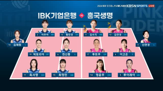KOVO컵 IBK기업은행:흥국생명 LIVE 프로배구 인천 흥국생명 핑크스파이더스 김연경 | SOOP VOD