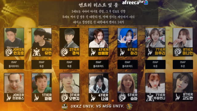 [캐치]우끼끼즈 vs MSG 대학대전 오늘 레전드 씁니다 상문 성진 파찌 동원 | 아프리카TV VOD