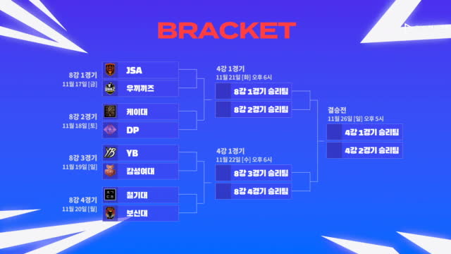 2023 스타 멸망전 대학대전 4강 일정 12월21일 JSA vs DP 12월22일 YB vs 철기대 오후6시 | SOOP VOD